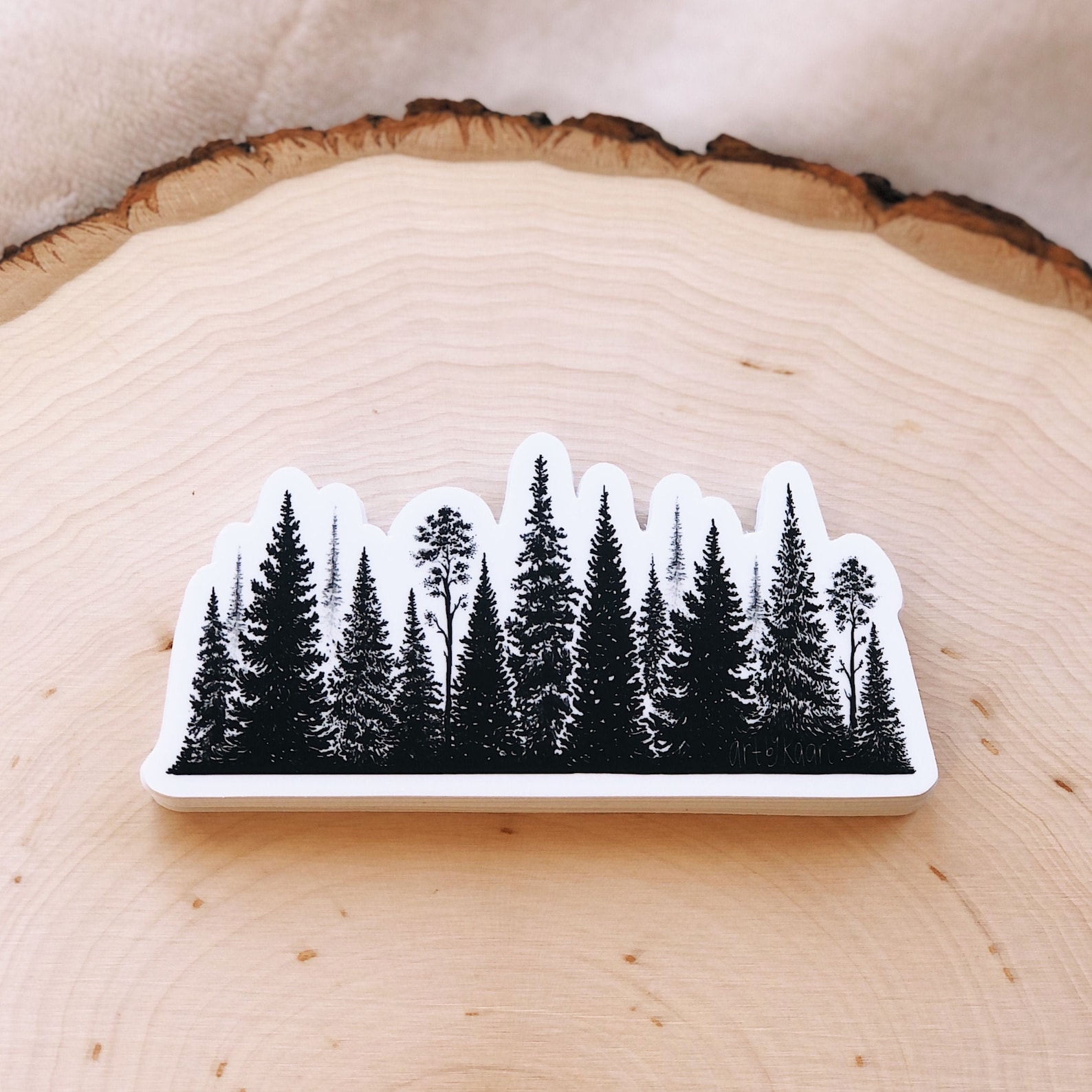 Treescape Line Vinyl Sticker: Waterproof Pine & Fir Tree Decal - Etsy