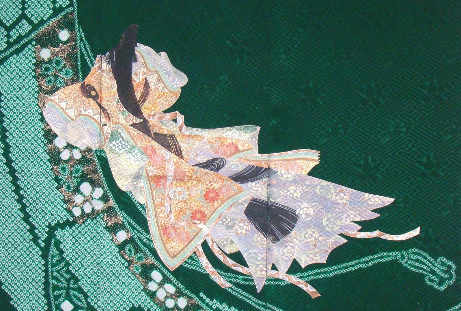 Heian Princess Japanese Kimono Wall Hanging Upcycled Textile - Etsy