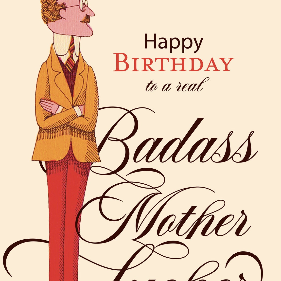 BADASS Mofo Dandy Birthday Card for Guys, Cards for Men, Funny Adult Greeting Cards - Etsy