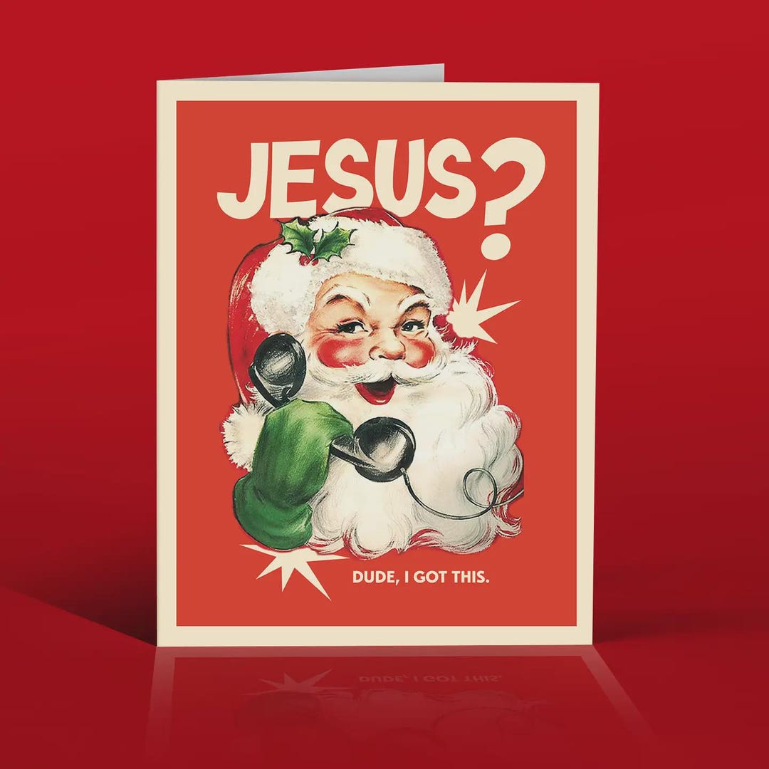 SANTA JESUS DUDE / Set of 6 / Holiday Card - Etsy