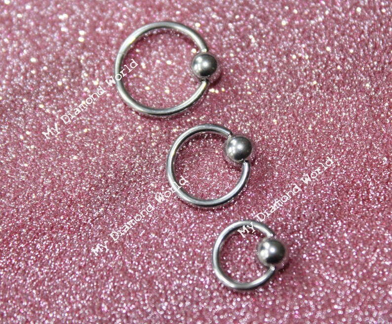 16g 5/16 Rose Gold Captive Bead Ring Hoop Nostril Helix - Etsy