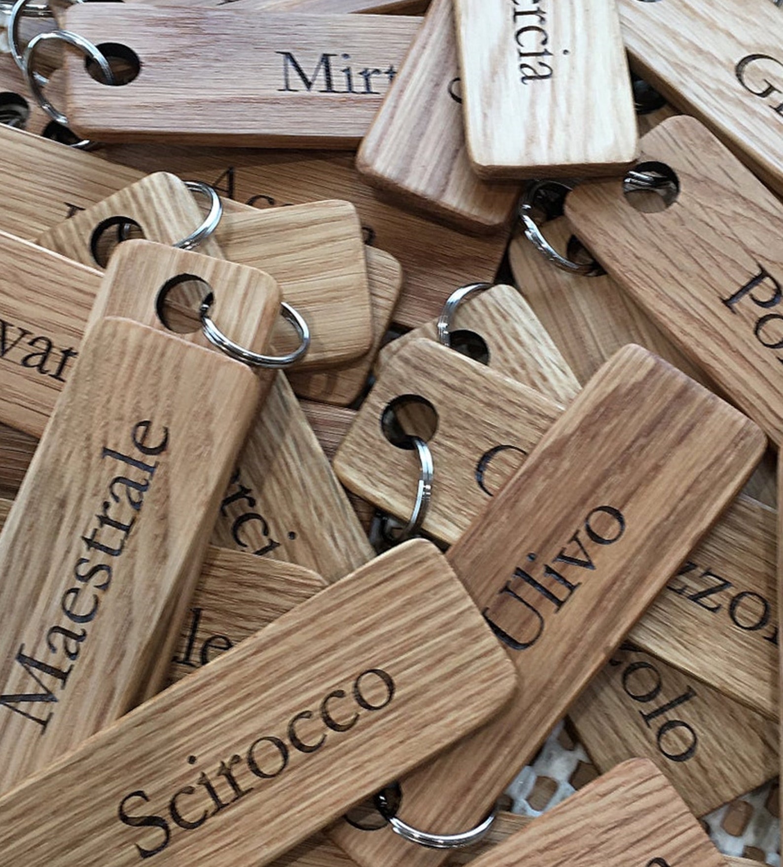 Personalised Keyring Wooden Custom Key Ring Beech Wood - Etsy