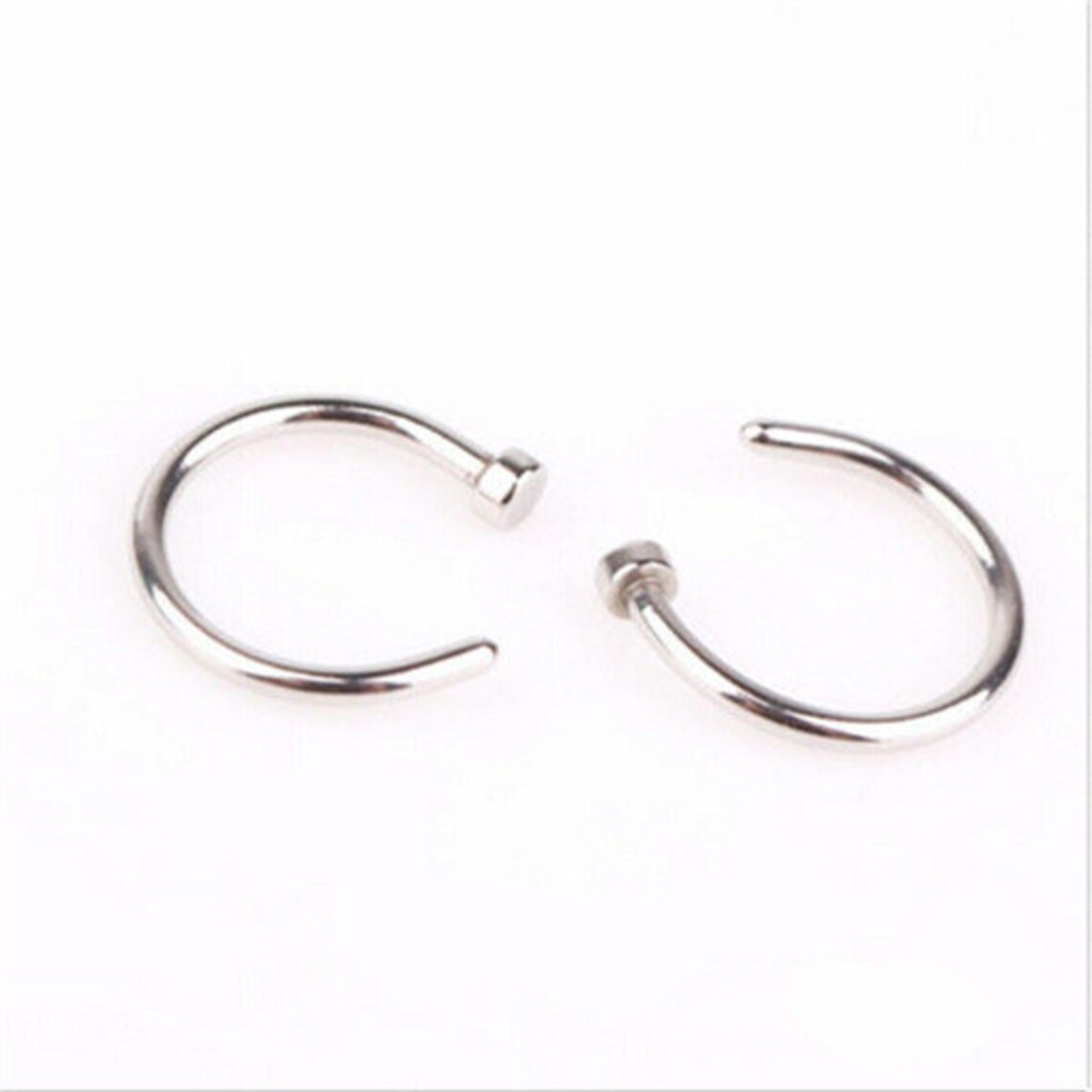 FREE SHIPPING Nose Ring Stud Simple Cartilage Hoop Silver | Etsy