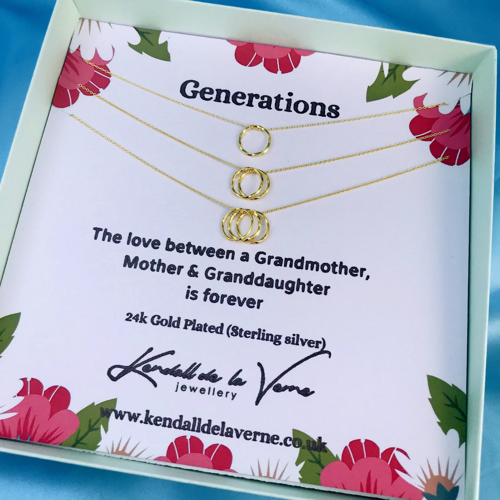 Generations Necklace Set, 24k Gold Sterling Silver Family Necklace ...