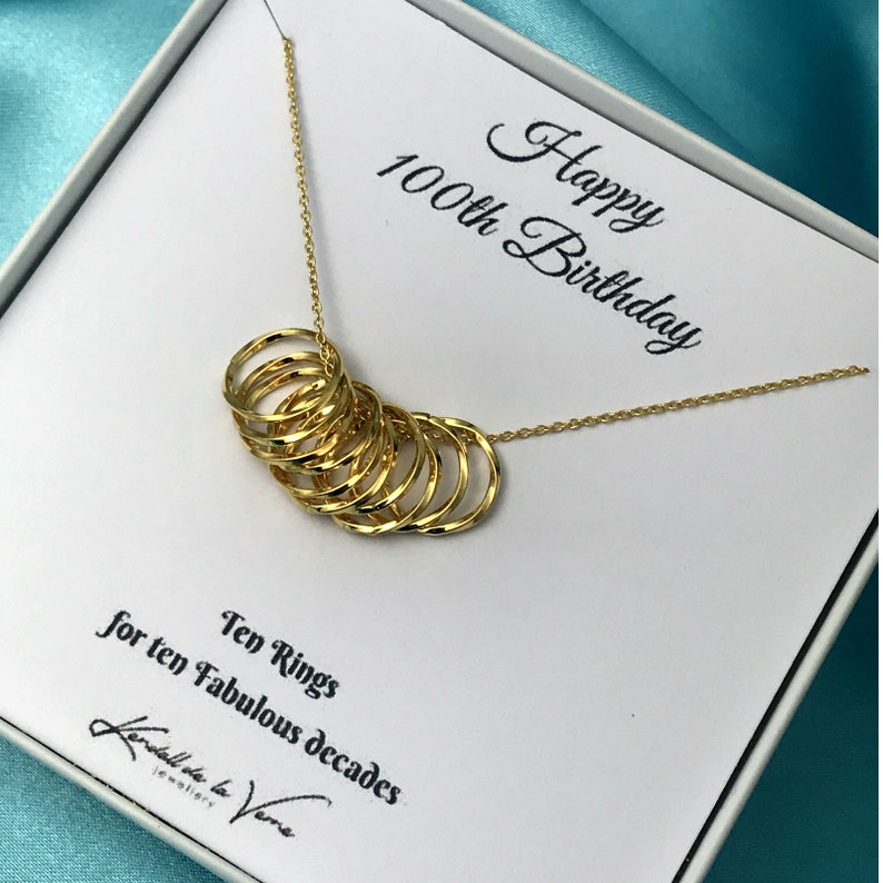 100th Birthday Necklace, 100 Years Birthday Gift, Gift for Her Wife ...