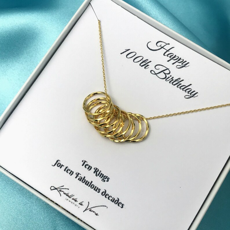 100th Birthday Necklace, 100 Years Birthday Gift, Gift for Her Wife ...