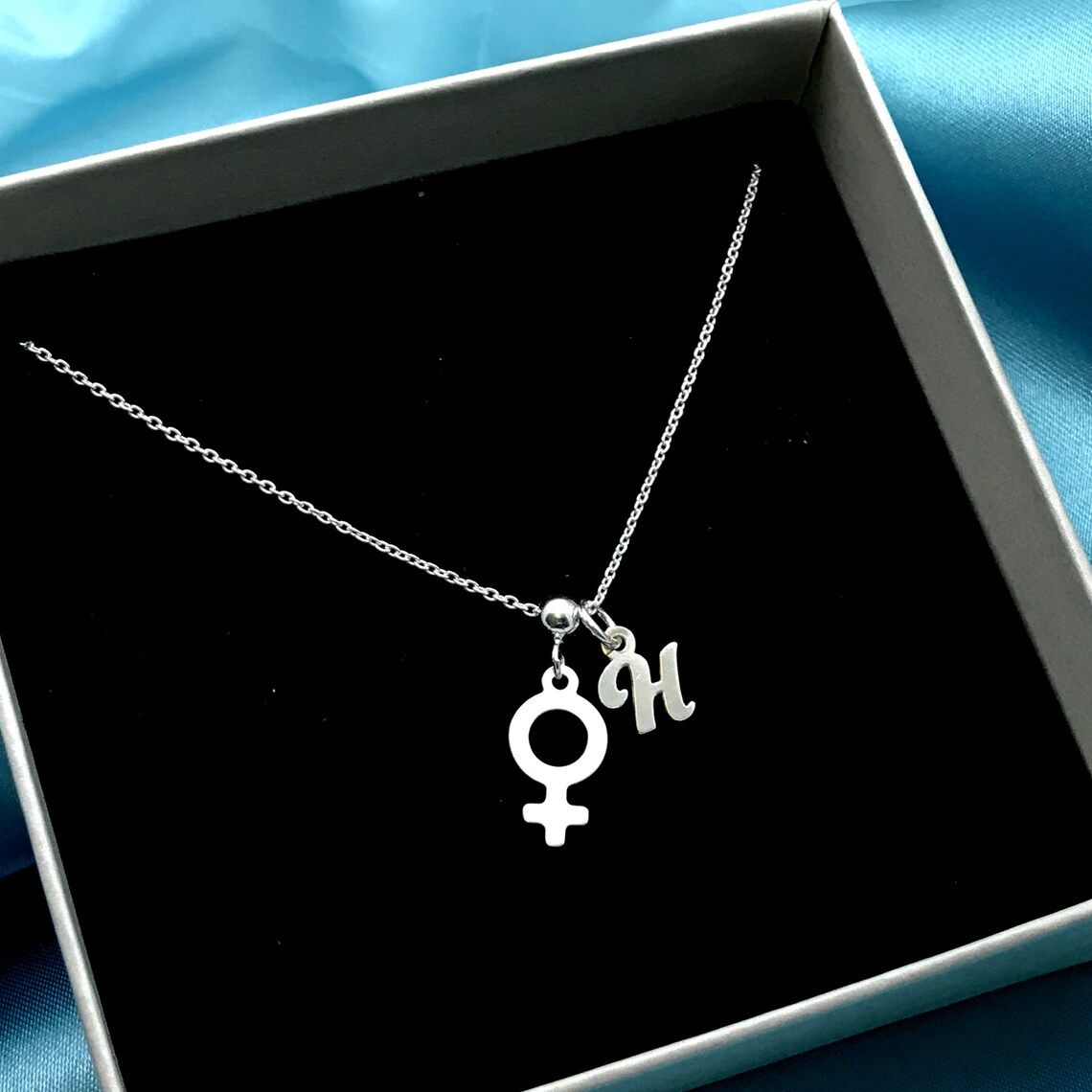 Female Symbol Necklace Venus symbol necklace Sterling Silver | Etsy