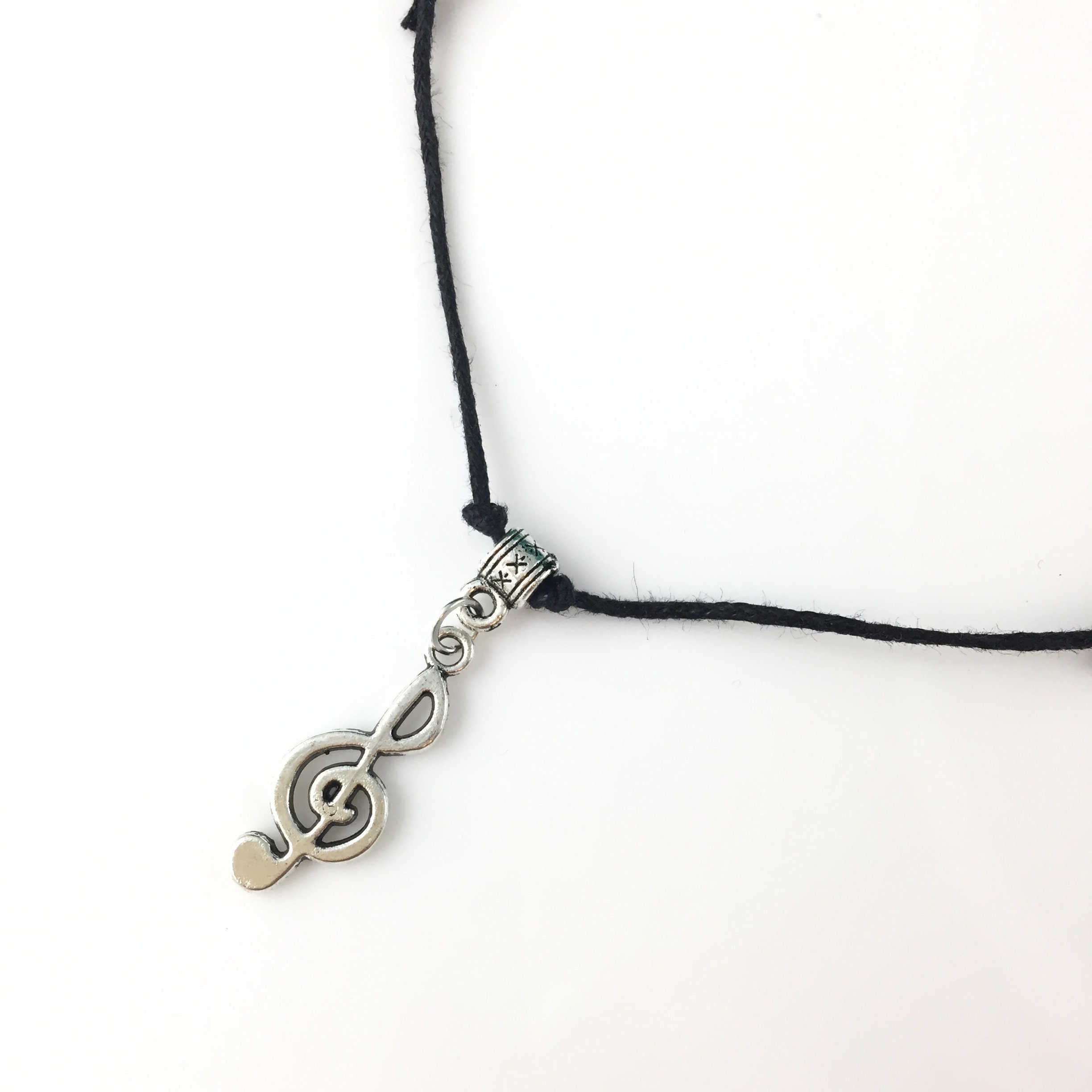 Adjustable Choker Music Note Charm Necklace Musician Gift - Etsy