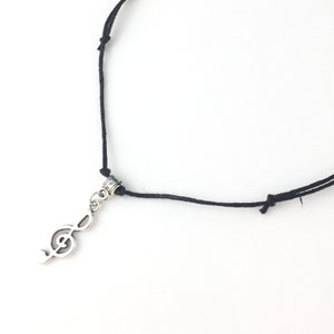 Adjustable Choker Music Note Charm Necklace, Musician Gift, Student ...