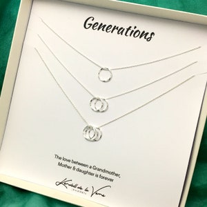 Sterling Silver Generations Necklace Set: Mother Daughter Grandmother ...