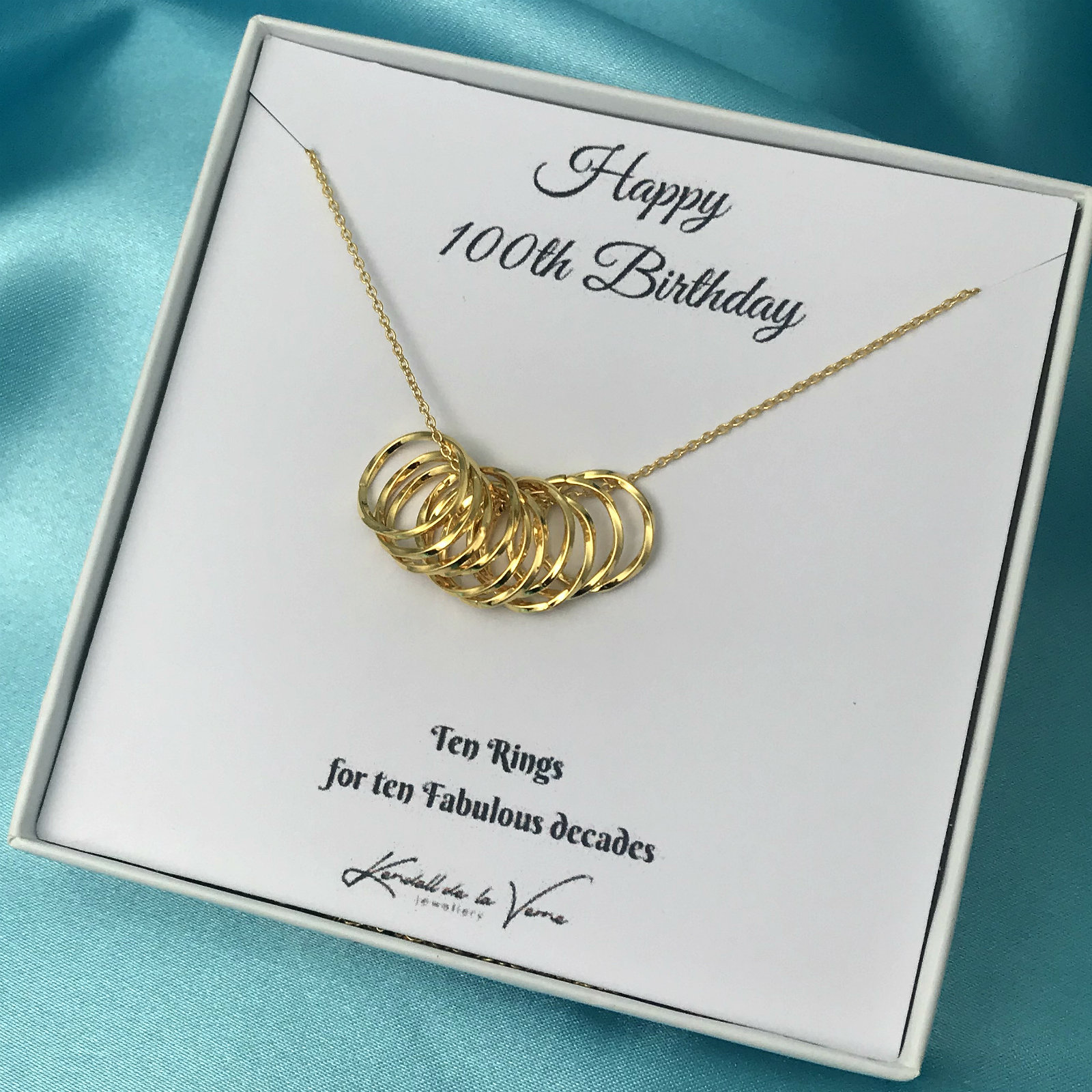 100th Birthday Necklace, 100 Years Birthday Gift, Gift for Her Wife ...