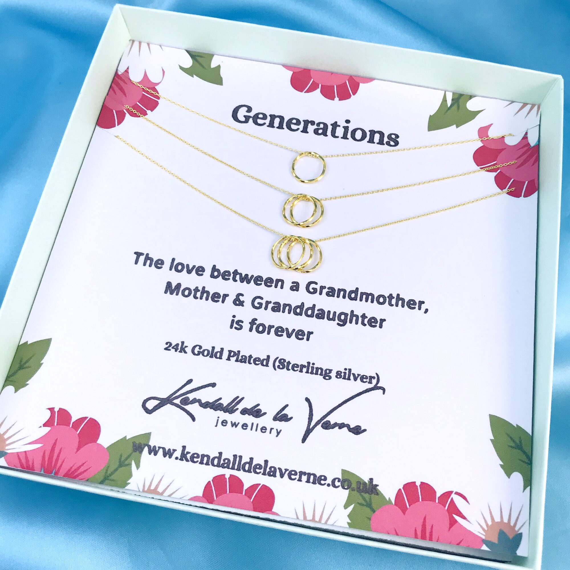 Generations Necklace Set, 24k Gold Sterling Silver Family Necklace ...