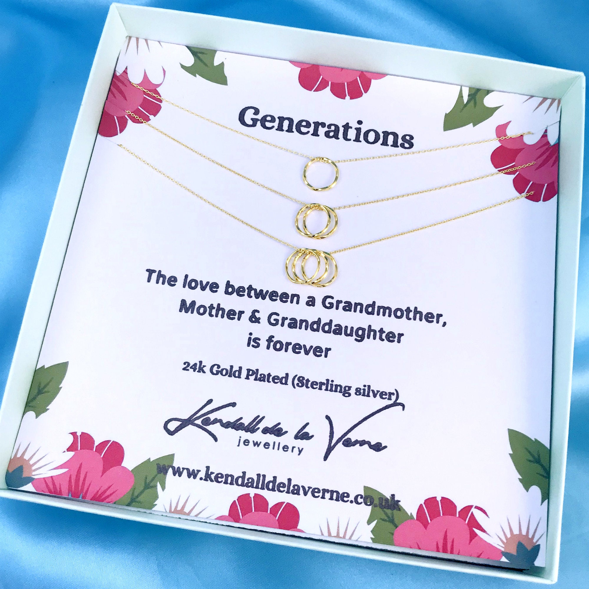 Generations Necklace Set, 24k Gold Sterling Silver Family Necklace ...