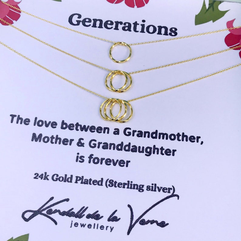 Generations Necklace Set, 24k Gold Sterling Silver Family Necklace ...