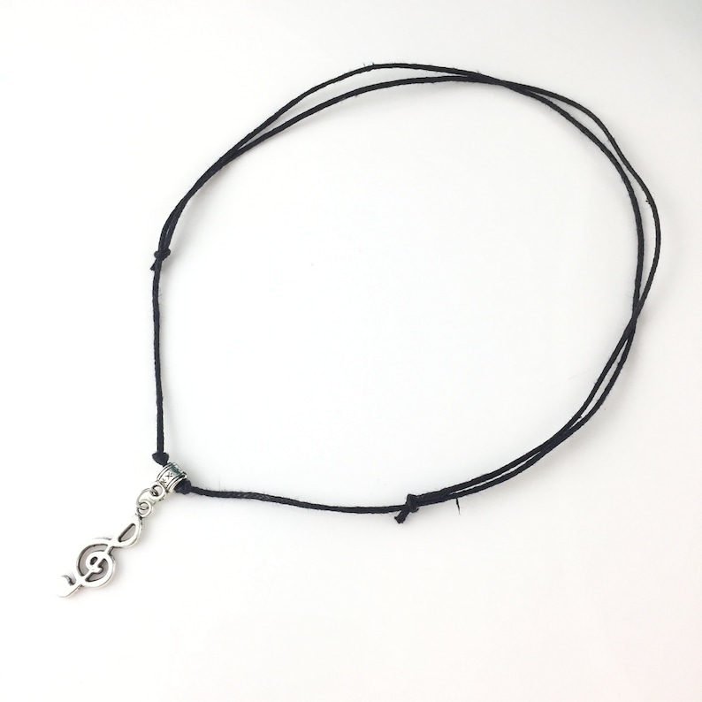 Adjustable Choker Music Note Charm Necklace Musician Gift - Etsy