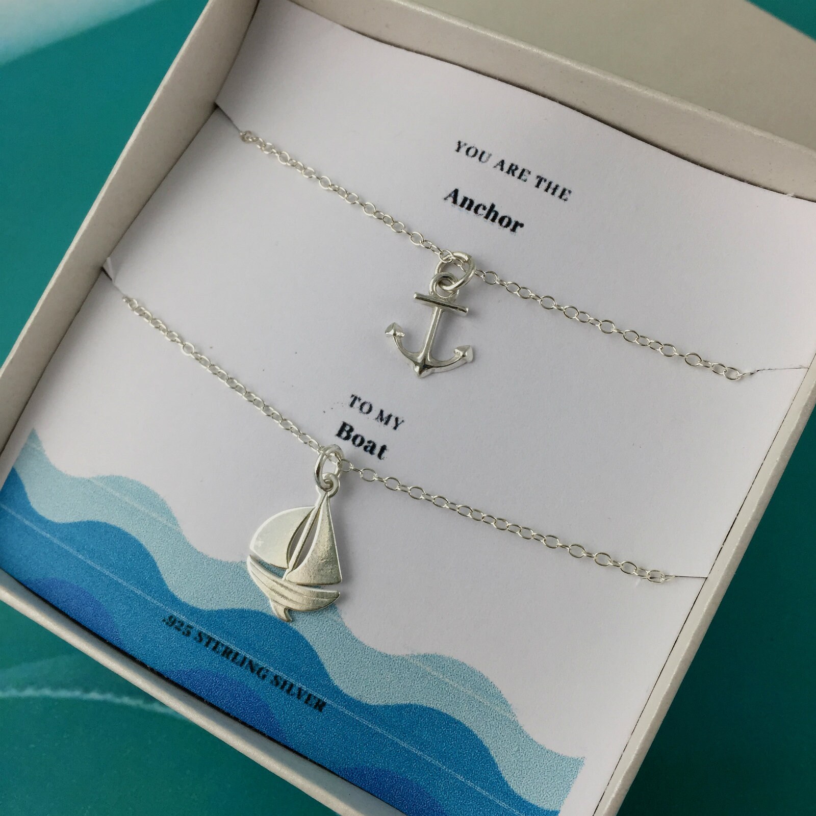 Friendship Necklace Set Sailing Boat Necklace Anchor - Etsy
