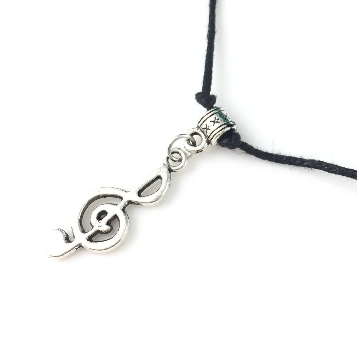 Adjustable Choker Music Note Charm Necklace Musician Gift - Etsy