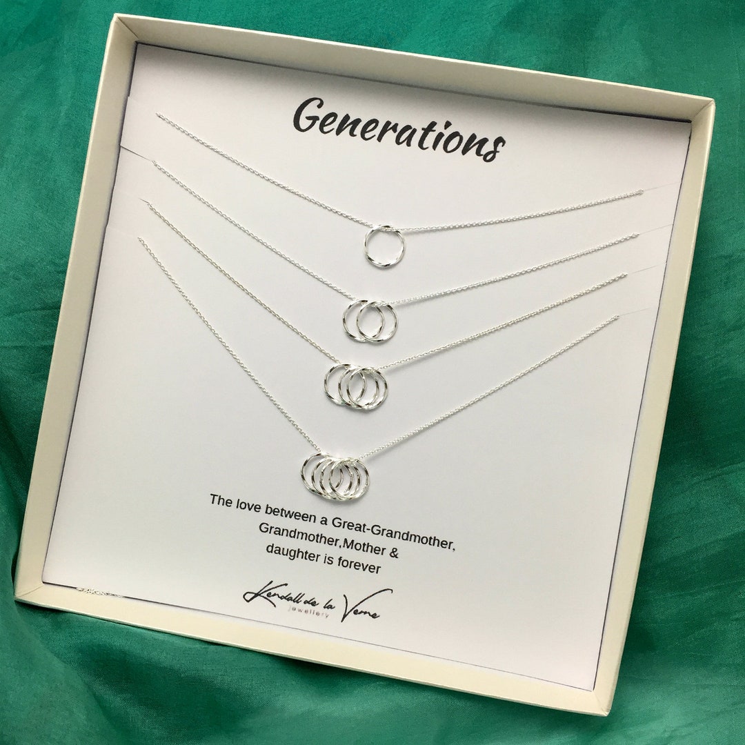 Generations Necklace Set, Sterling Silver Family Necklace, Gift for ...