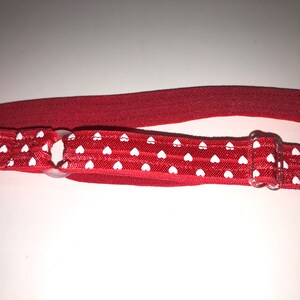 Cochlear Implant Headband Adjustable Headband Red With White Hearts - Etsy