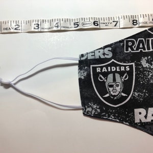 Face Mask Covering Raiders Adjustable Elastic Straps 2 Layer - Etsy