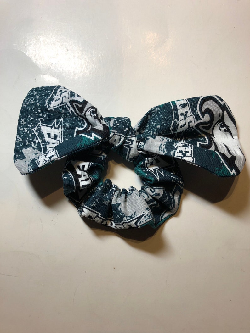 Philadelphia Eagles Scrunchy Bow Fabric Hair Tie - Etsy