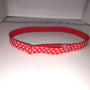 Cochlear Implant Headband Adjustable Headband Red With White Hearts - Etsy