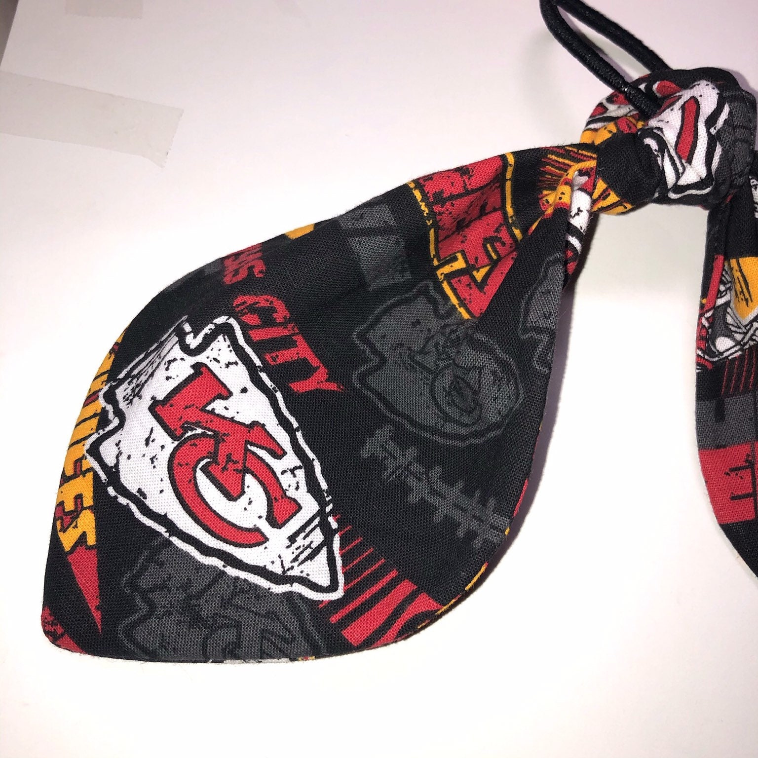 KC Chiefs Elastic Ponytail Fabric Hair Scarf - Etsy