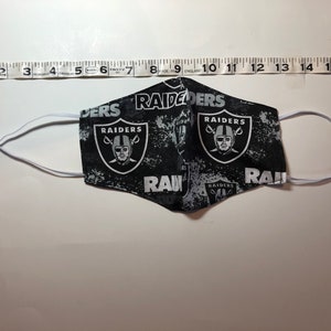Face Mask Covering Raiders Adjustable Elastic Straps 2 Layer - Etsy