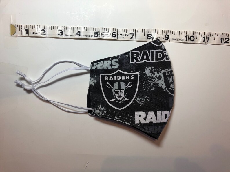 Face Mask Covering Raiders Adjustable Elastic Straps 2 Layer - Etsy