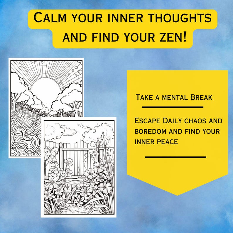 The Art of Inner Peace 50 Adult Coloring Pages for Mindfulness and ...