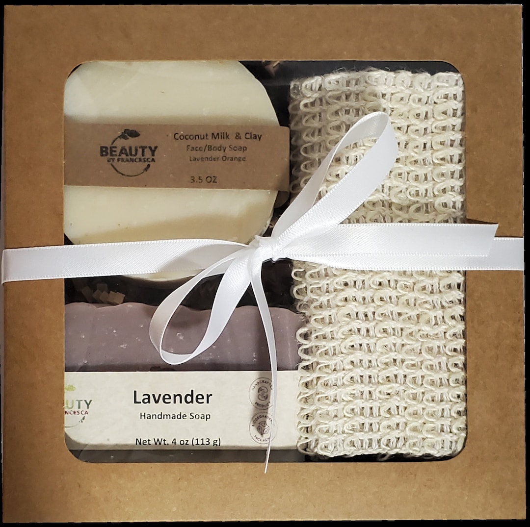 Handmade Soap Gift Set W/sisal - Lavender and Coconut Milk and Clay ...