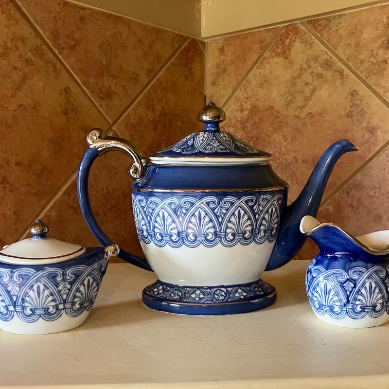 Dalton Tea Sets Blue - Etsy
