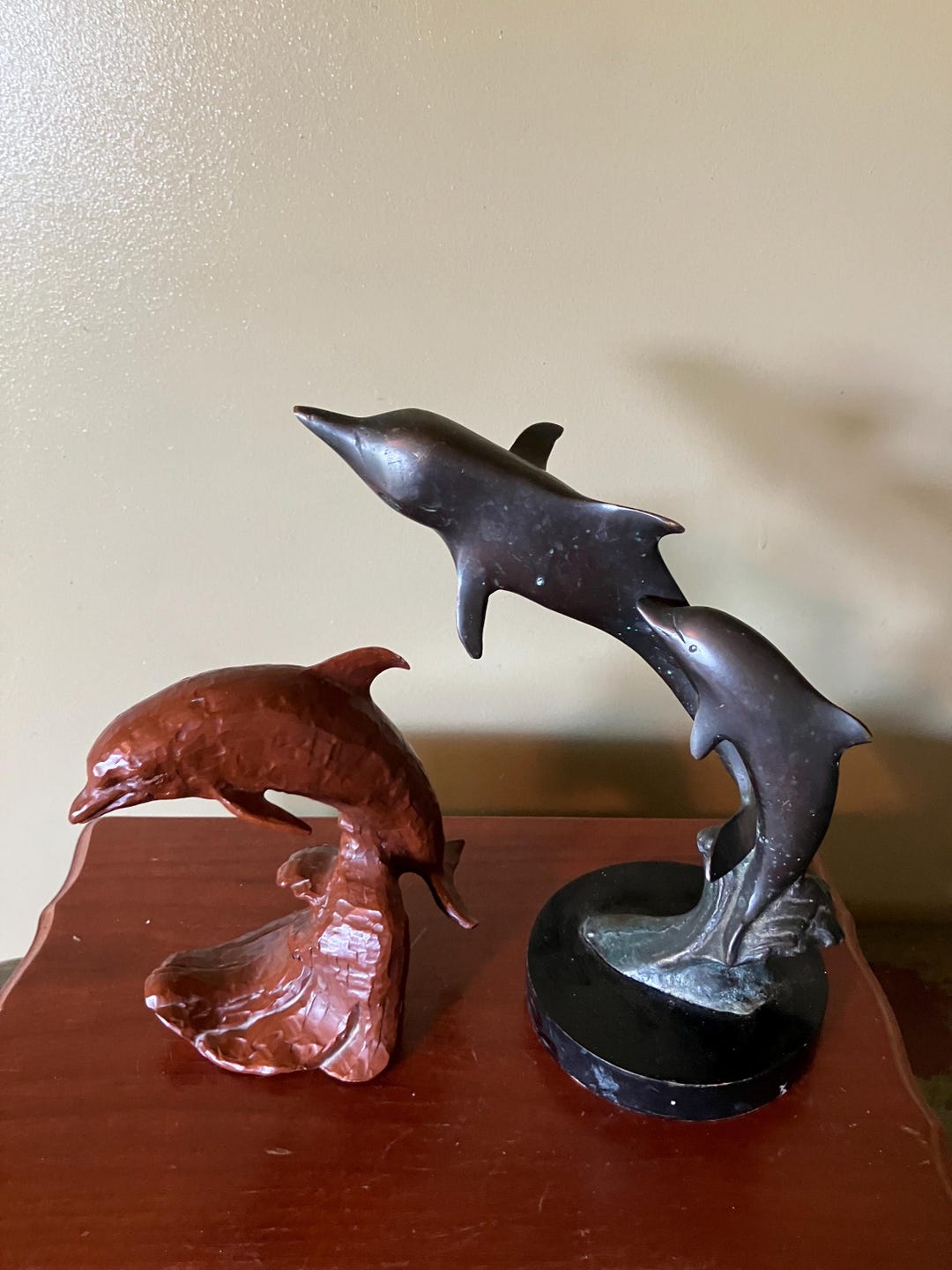 Dolphin Figurines Red Mill Mfg and Brass Vintage Crushed Pecans ...