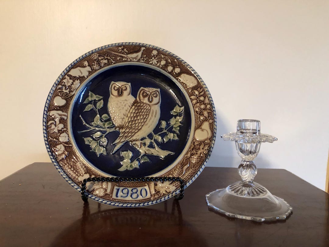 Goebel Owls Plate Vintage 1980 Gorgeous Colors - Etsy