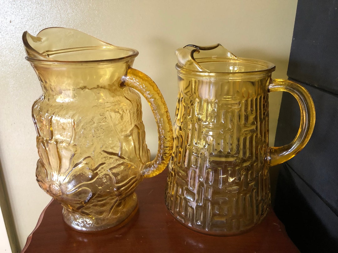 Amber Color Pitchers Anchor Hocking Daisy Libbey Attica Vintage - Etsy