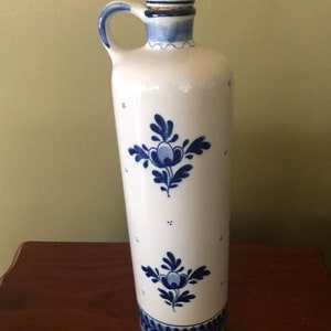 Blue Delft Holland Windmills Decanters Barware Vintage White and Blue ...