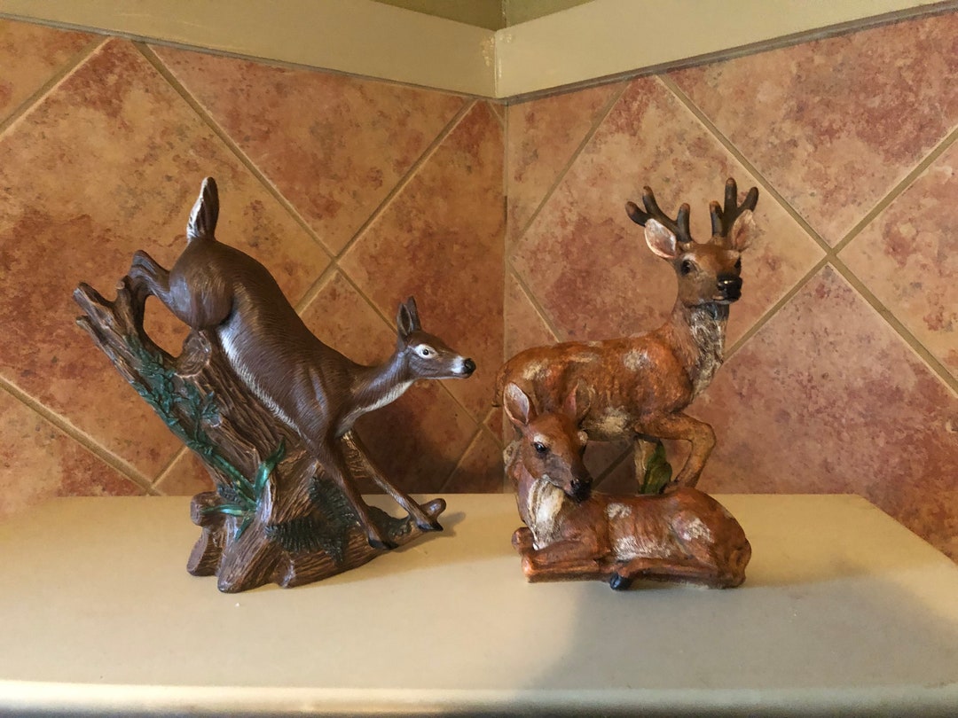 Vintage Deer Buck and Doe Figurines Statues - Etsy
