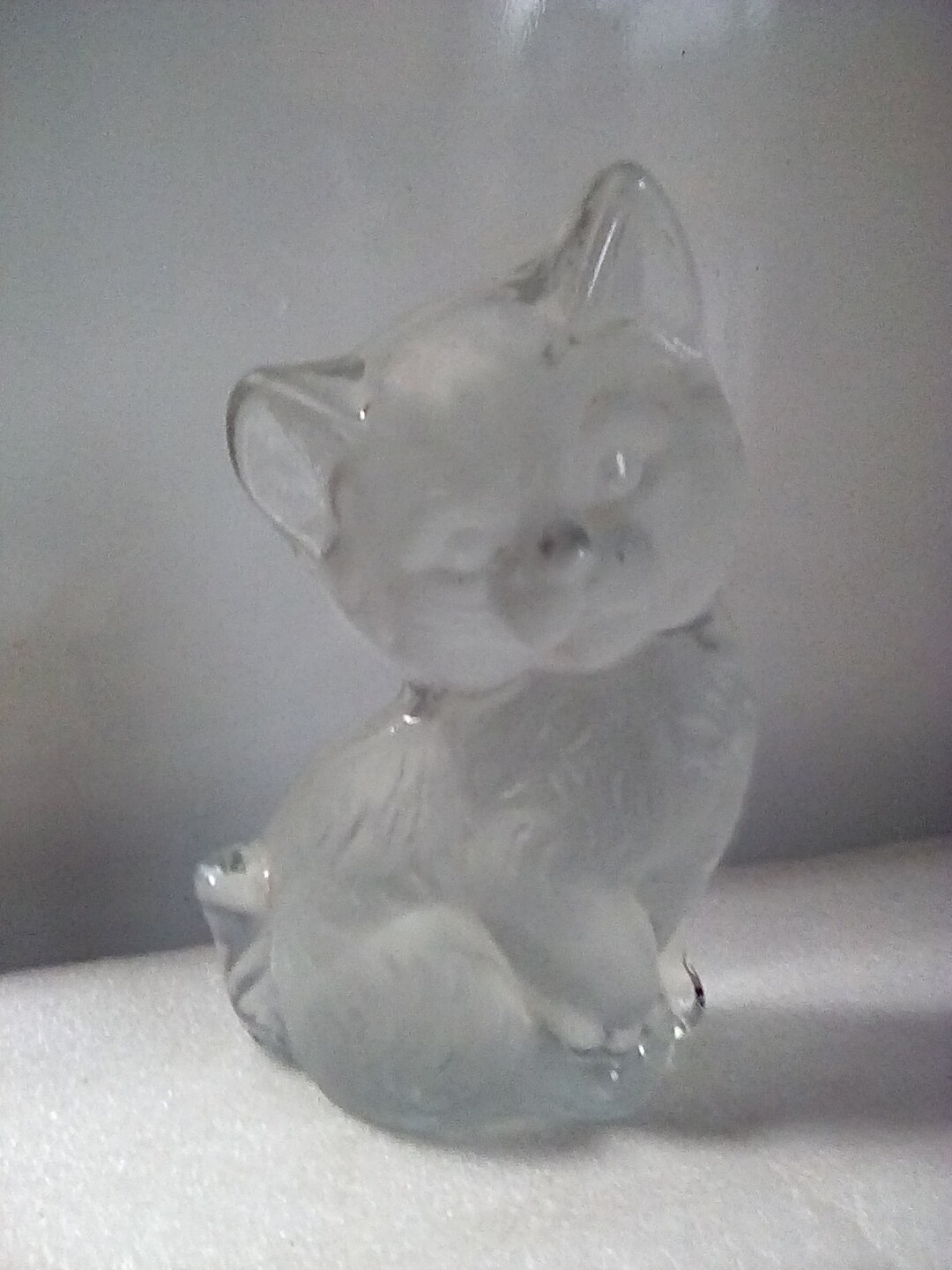 Vintage Viking Glass Frosted Cat Figurine Paperweight - Etsy
