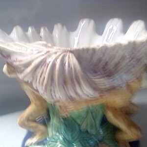 Majolica Monkeys and Seashell Art Pottery - Etsy