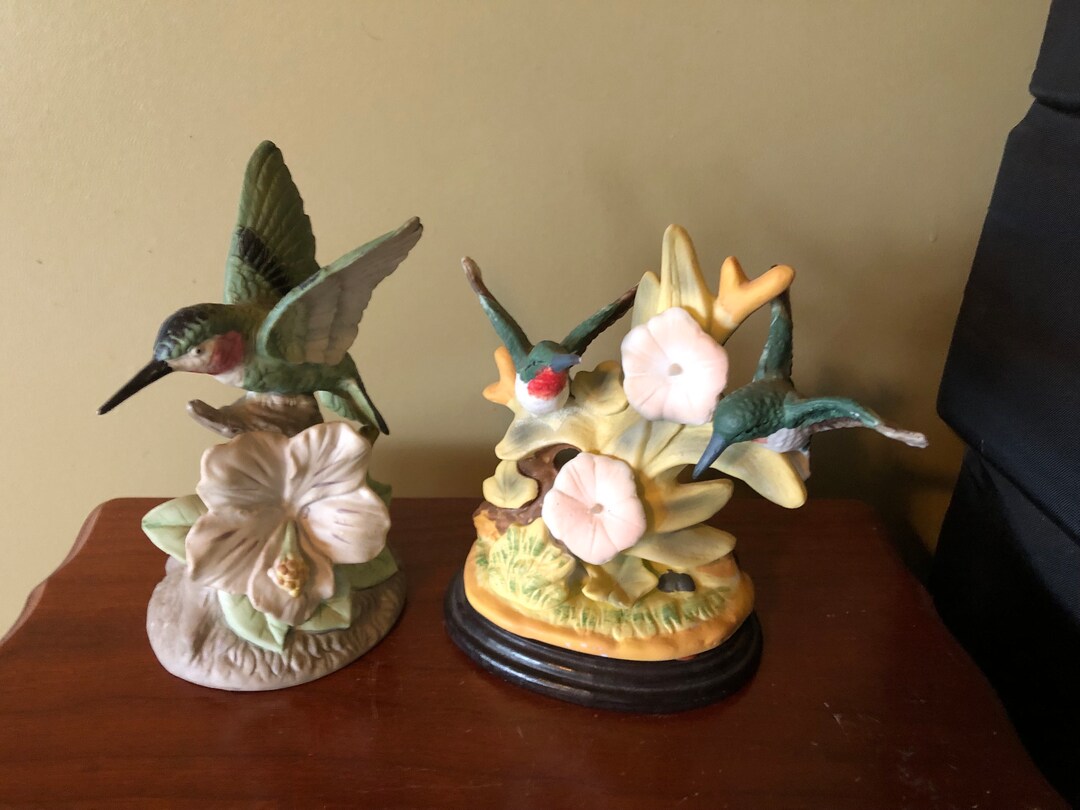 Vintage Porcelain Hummingbird Figurines - Etsy