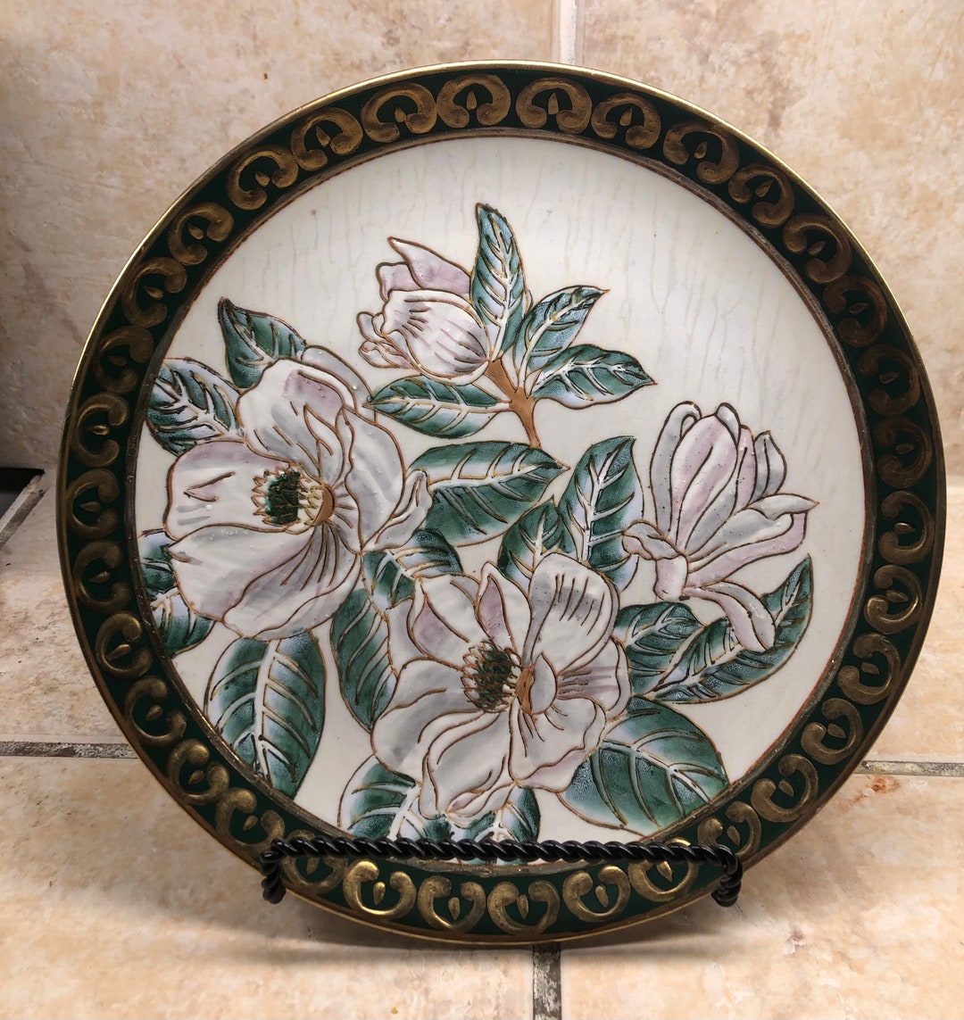 Magnolias Decorative Plate Vintage - Etsy