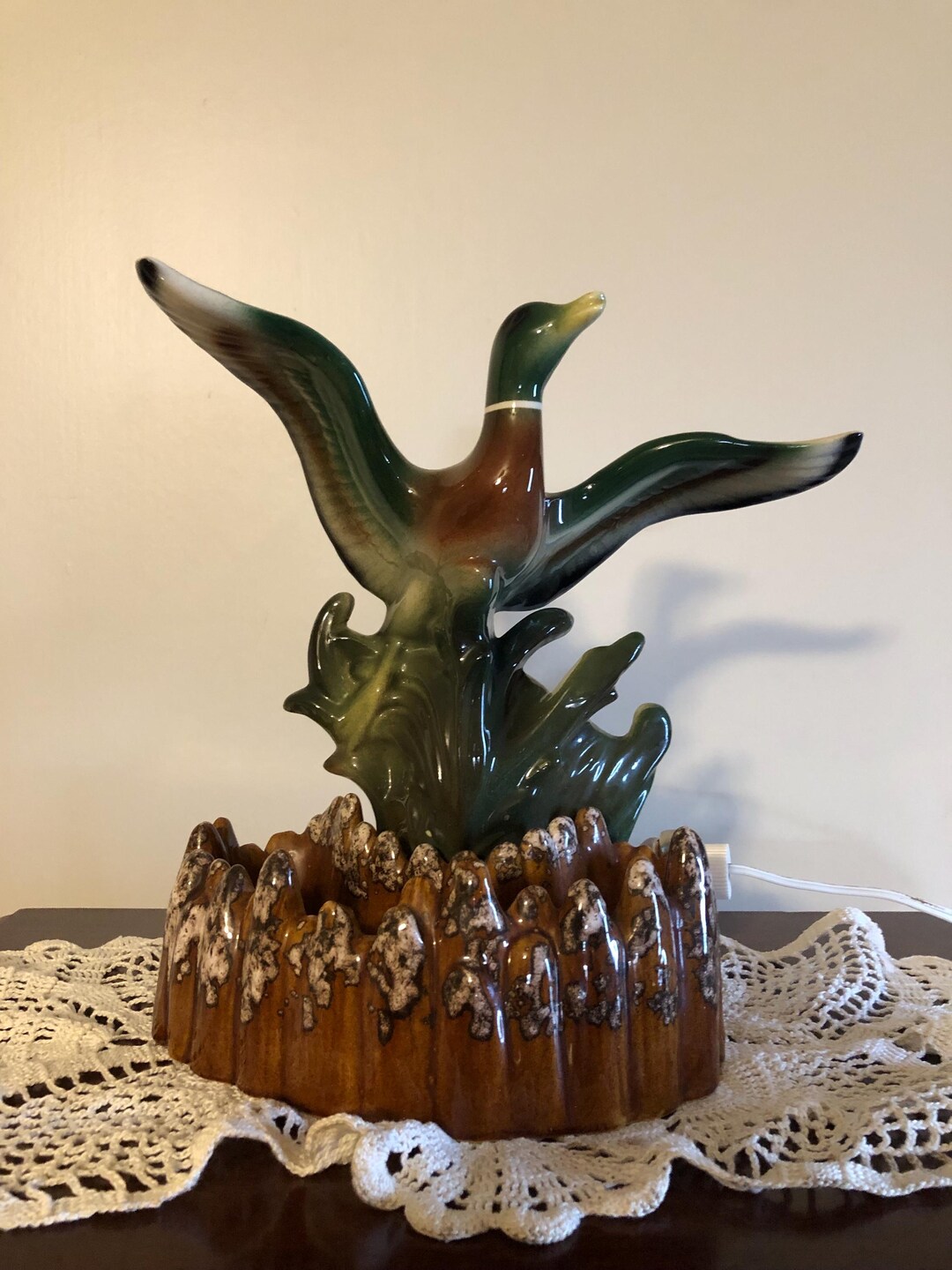 Mallard Lamp Vintage 50’s Wings Spread in Flight Man Cave Office Game ...