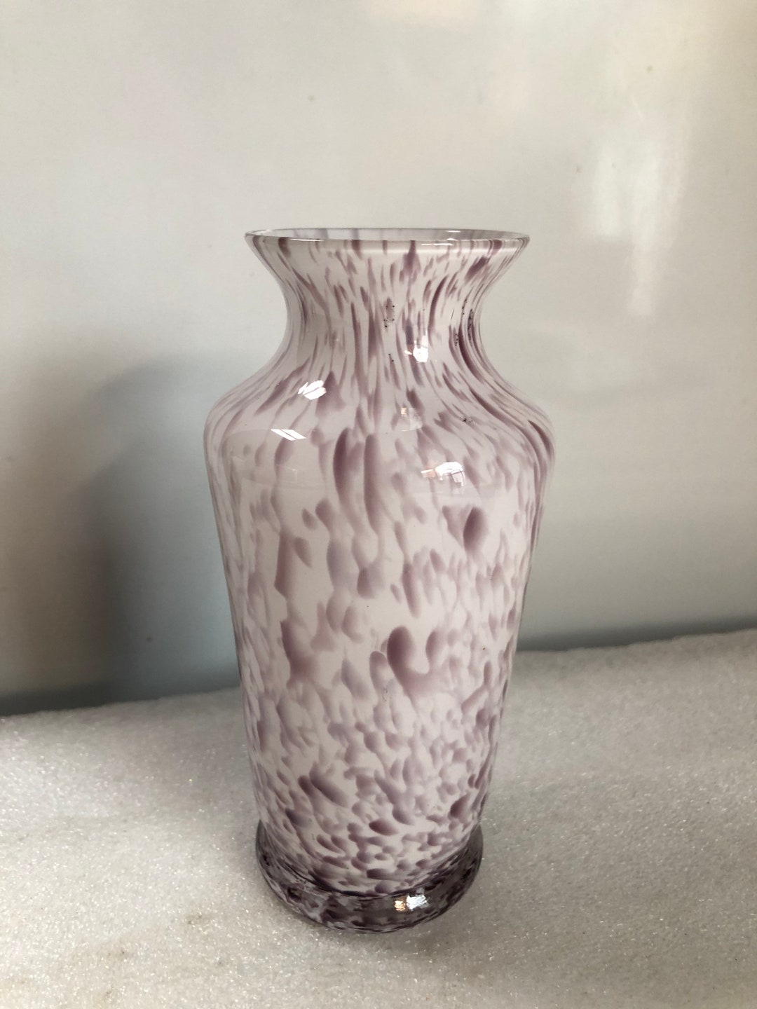 Purple White Splatter Vase Art Glass - Etsy