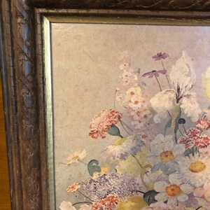 Framed Marion Rice Floral Print Textured Vintage Wall Art Wall Decor ...
