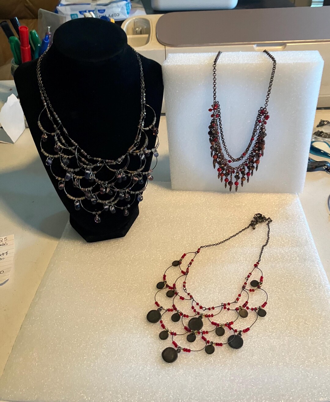 Art Nouveau Art Deco Loops Beads Necklaces New Old Stock Vintage Great ...