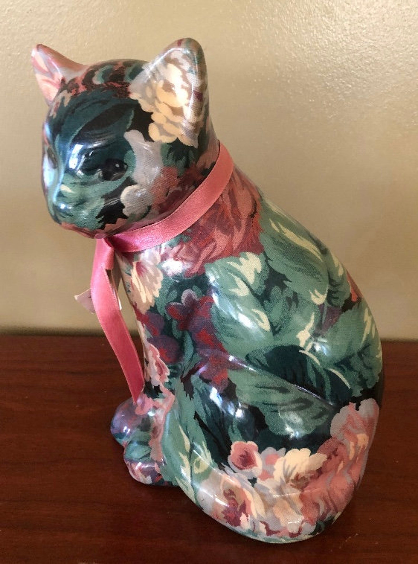 Joan Bakers 90s Patchwork Cat Figurine - Etsy