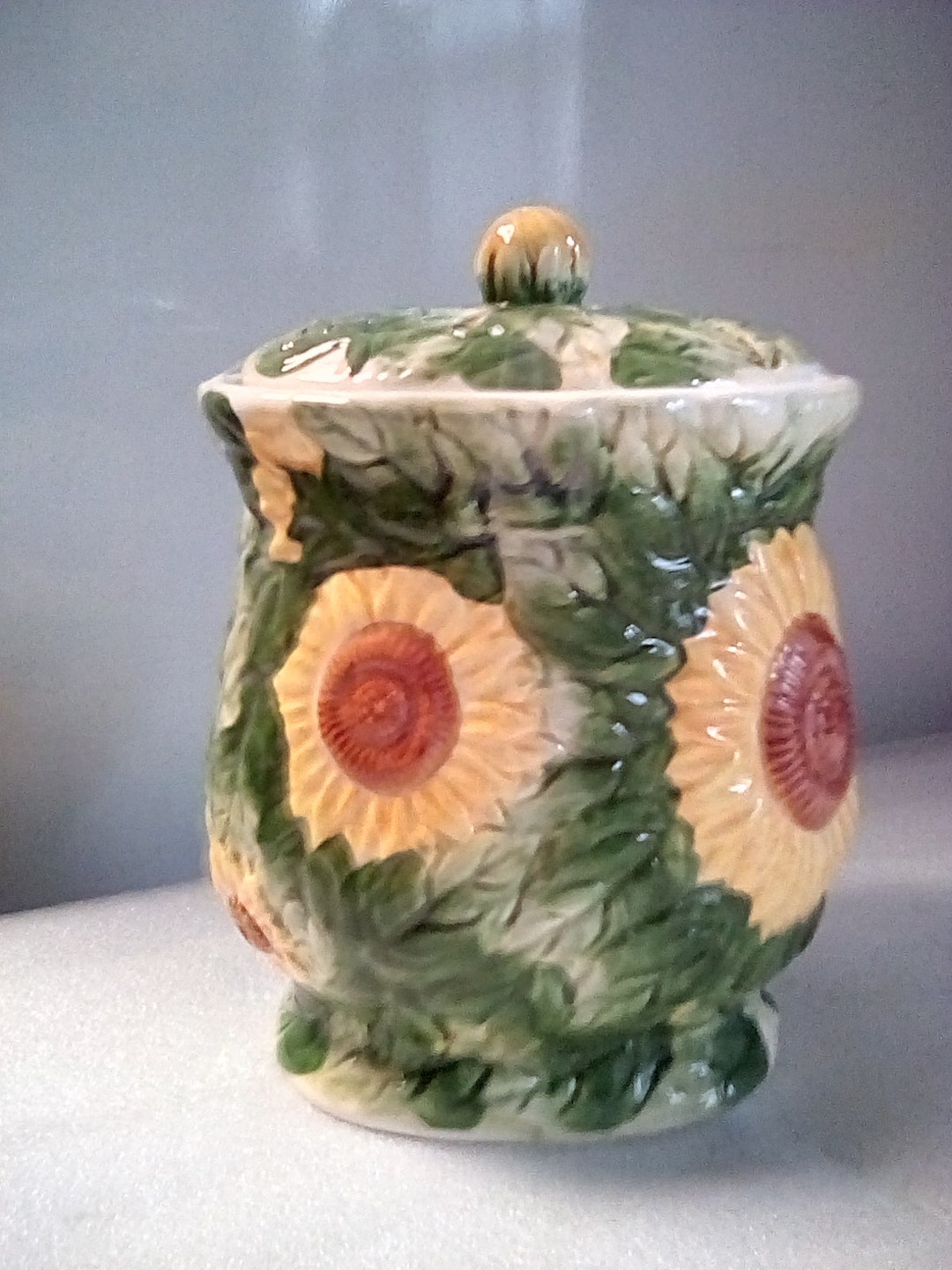 Vintage Sunflowers Canister 1970's - Etsy