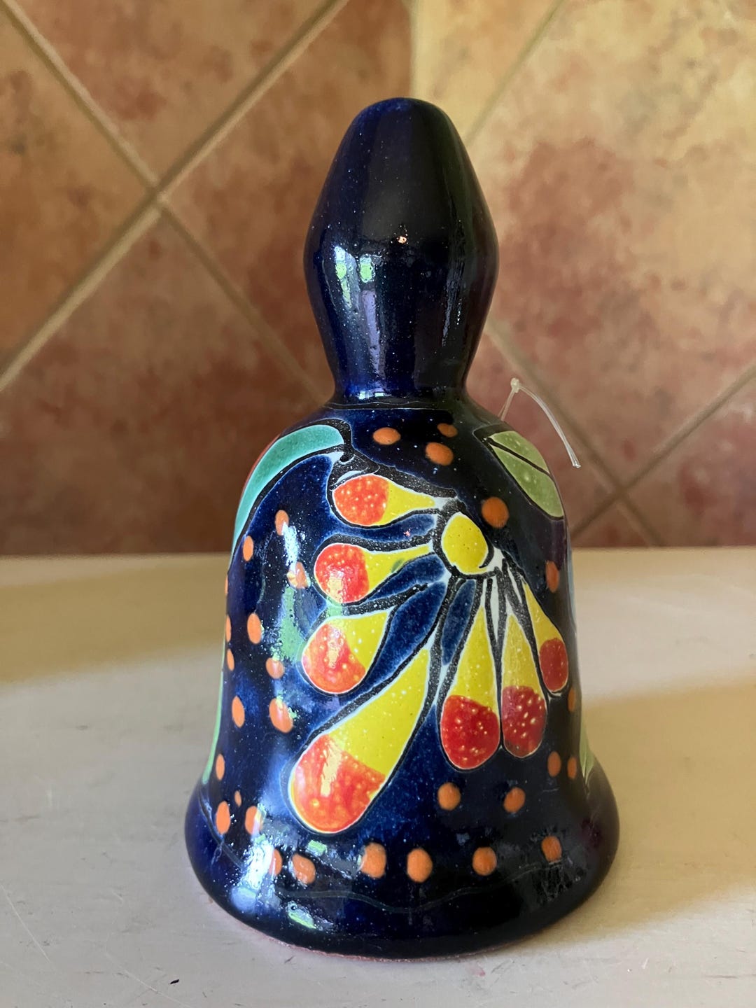 Mexican Talavera Pottery Bell Vibrant Multicolored Vintage - Etsy