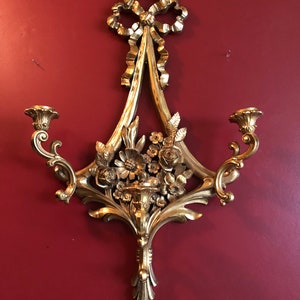 Syroco Wall Sconce Candle Holder 1980 Homco - Etsy