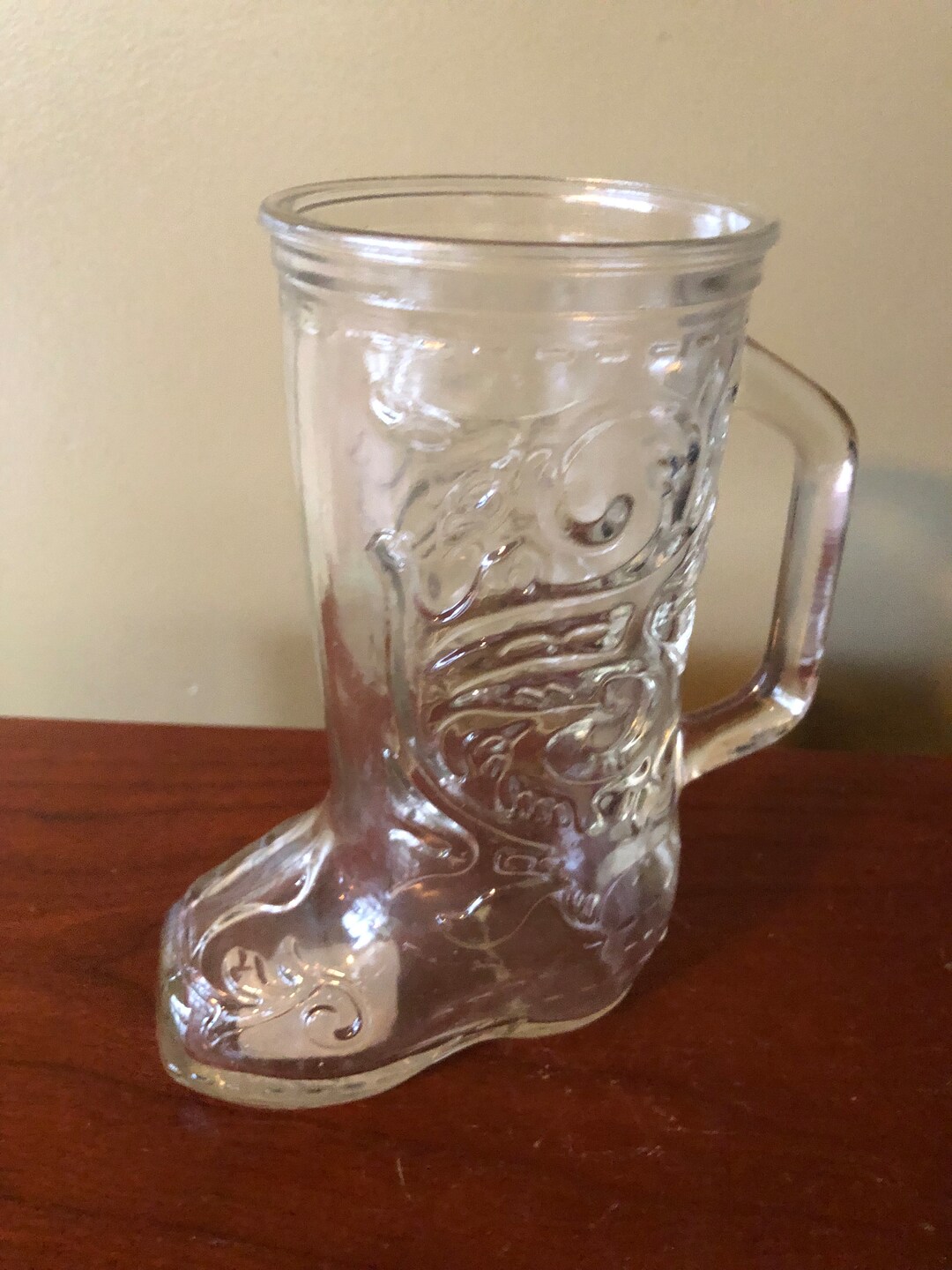 Anchor Hocking Clear Glass Cowboy Boots - Etsy